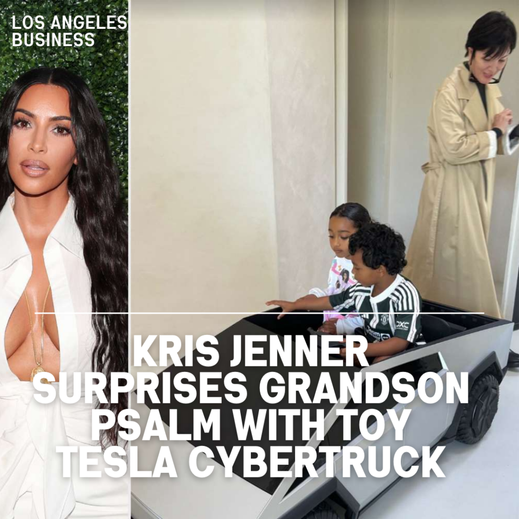Kris Jenner surprises grandson Psalm with toy Tesla Cybertruck - Los ...